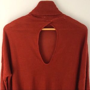 dara knit | Sweaters | Dara Knit Red Sweater Keyhole Back Turtleneck ...
